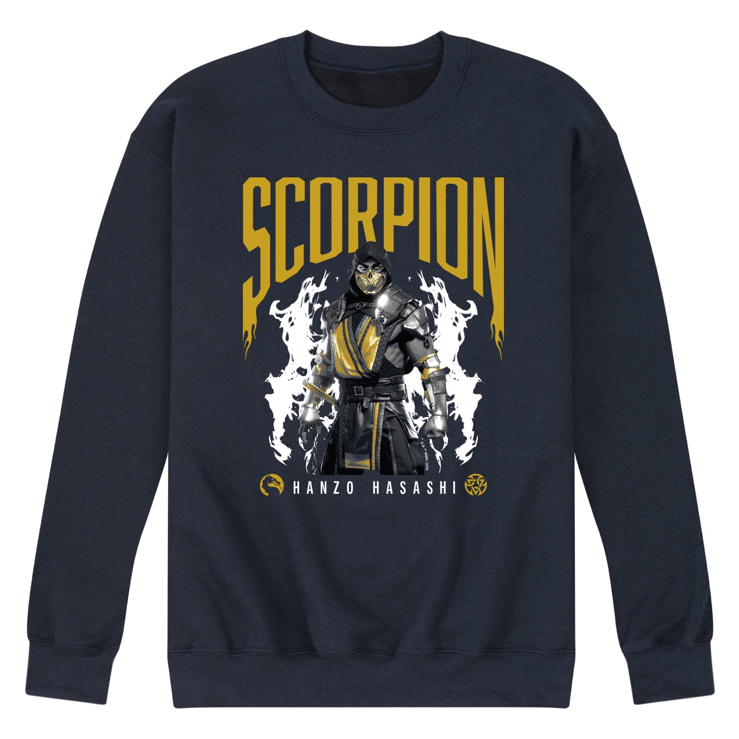Mortal Kombat - Scorpion Hanzo Hasashi - Adult Crew Fleece - Walmart.com