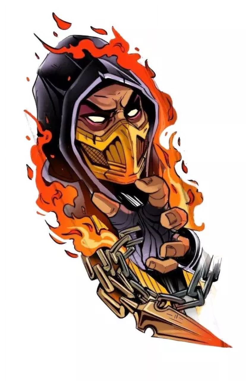 Mortal Kombat Scorpion Mk Stickers Phone Decal Water Bottle Stickers ...