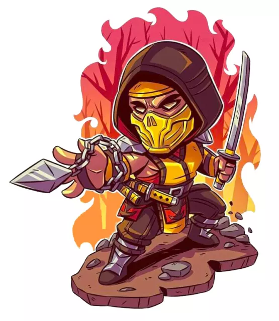 Mortal Kombat Scorpion Ready Stickers Phone Decal Water Bottle Stickers ...