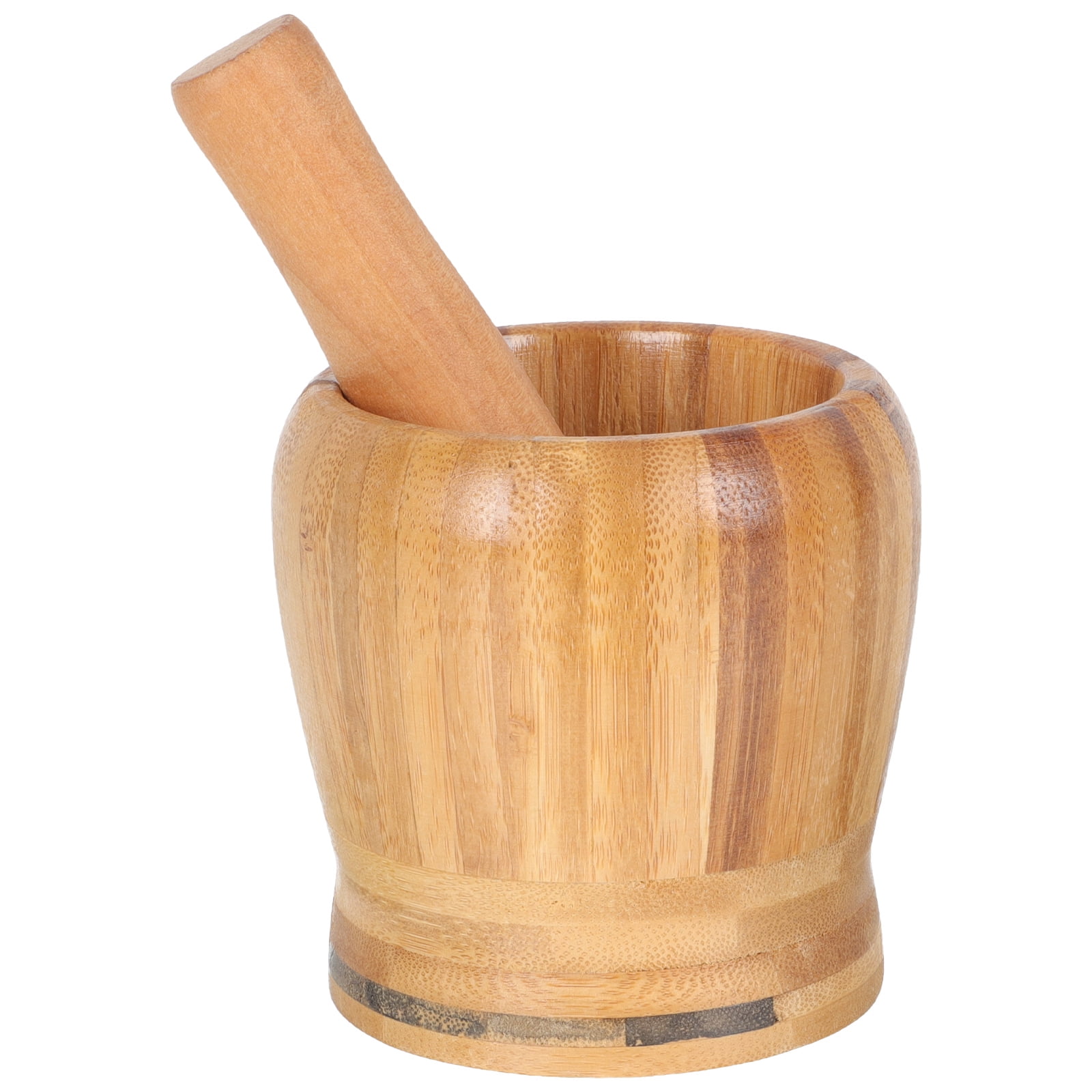 PBPBOX Bamboo Grinding Bowl with Pestle Garlic Masher Kitchen Accessory ...