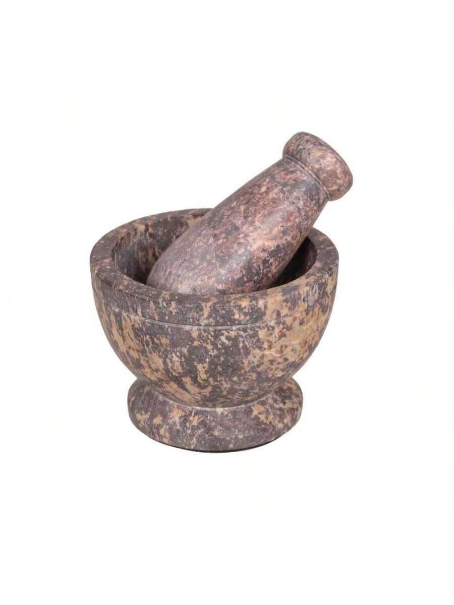 Mortar And Pestle, Made Of Heavy Duty Polished Hard Stone, Natural ...