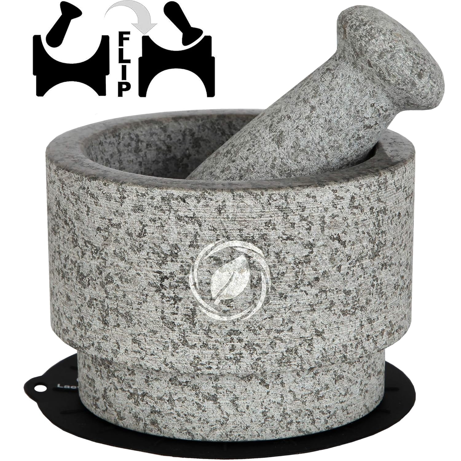 Mortar and Mortar Set - Black Granite Flavor Grinder, 2.1 Cup Capacity ...