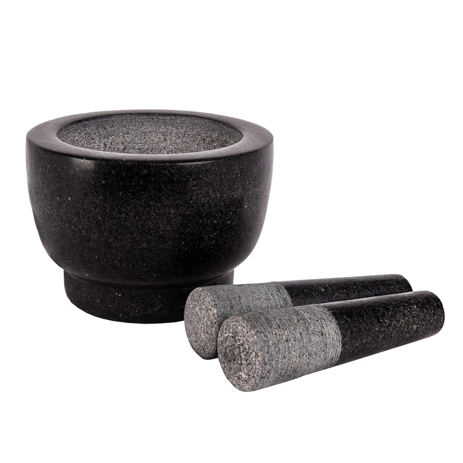 Mortar and Pestle Set,Heavy Duty,Unpolished Granite,6Inch-2Cup Capacity ...