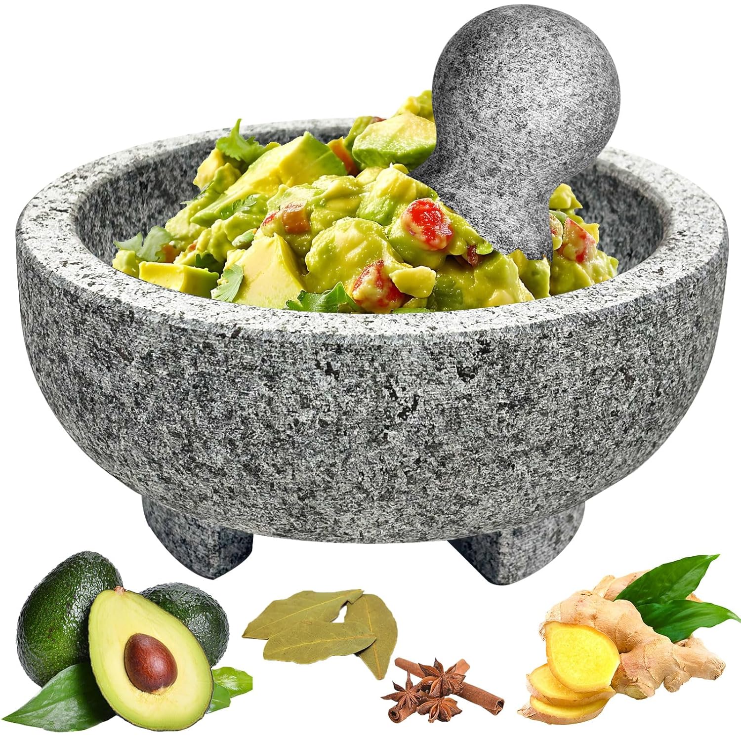Mortar And Pestle Set Pestle And Mortar Bowl Molcajete Guacamole Bowls ...