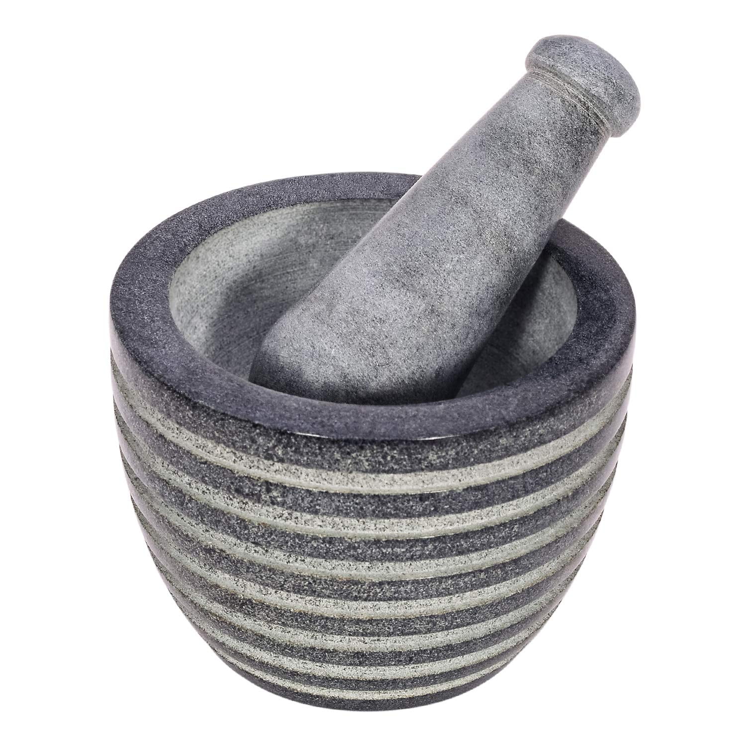 Mortar and Pestle, Made of Heavy Duty Polished Hard Stone, Natural ...