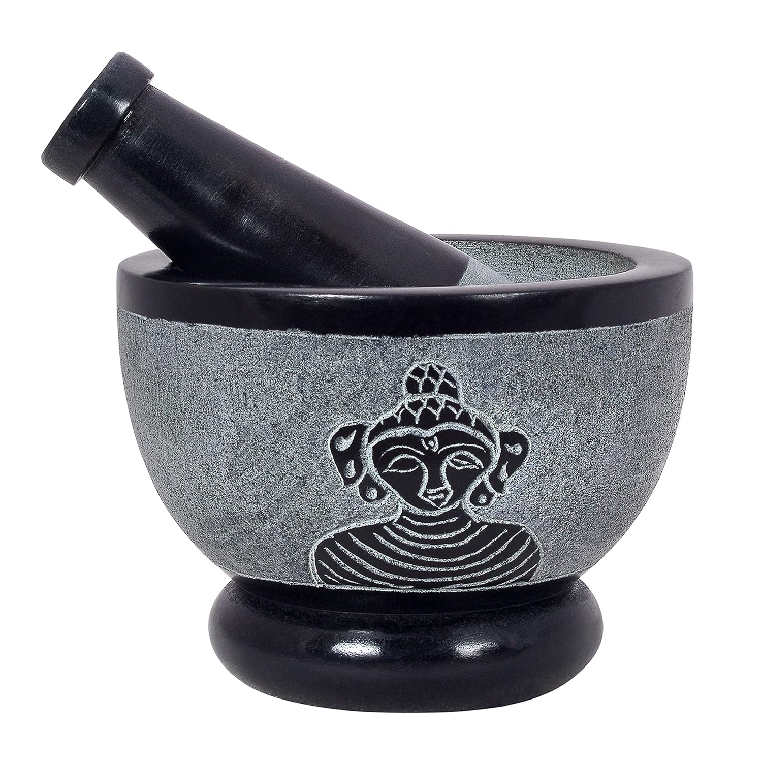 Mortar and Pestle, Made of Heavy Duty Polished Hard Stone, Natural ...