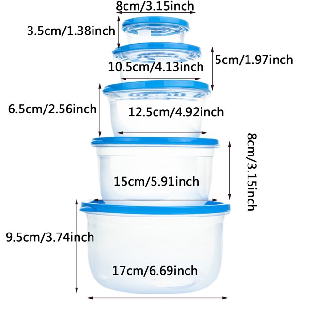 Mortilo Food Storage Microwave Food Storage Container Set Plastic Bowls ...