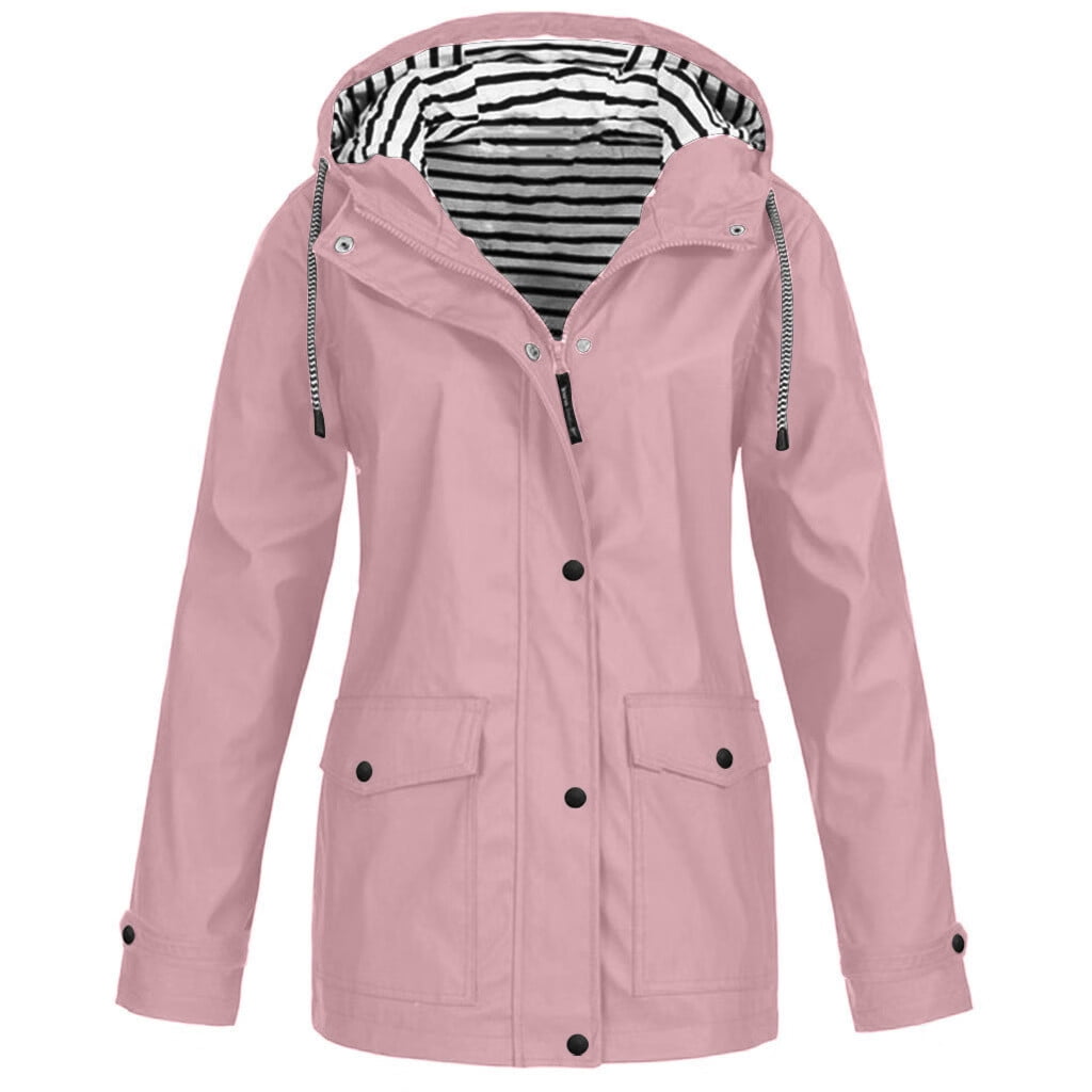 Mortilo Light Rain Jacket Women , Solid Hooded Raincoat Hiking ...