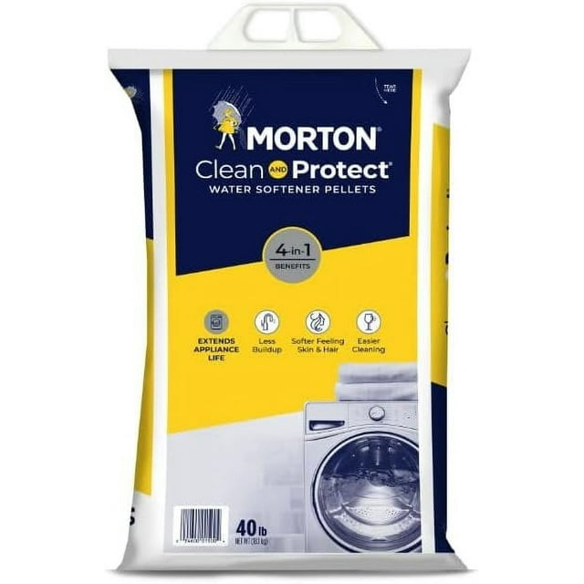 Morton Water Softener Salt Pellets Clean and Protect, 40 LB Pack ...