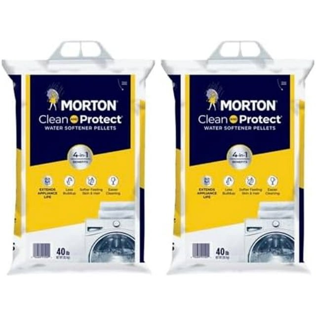 Morton Clean and Protect Water Softener Salt Pellets, 40 LB (Pack-2 ...