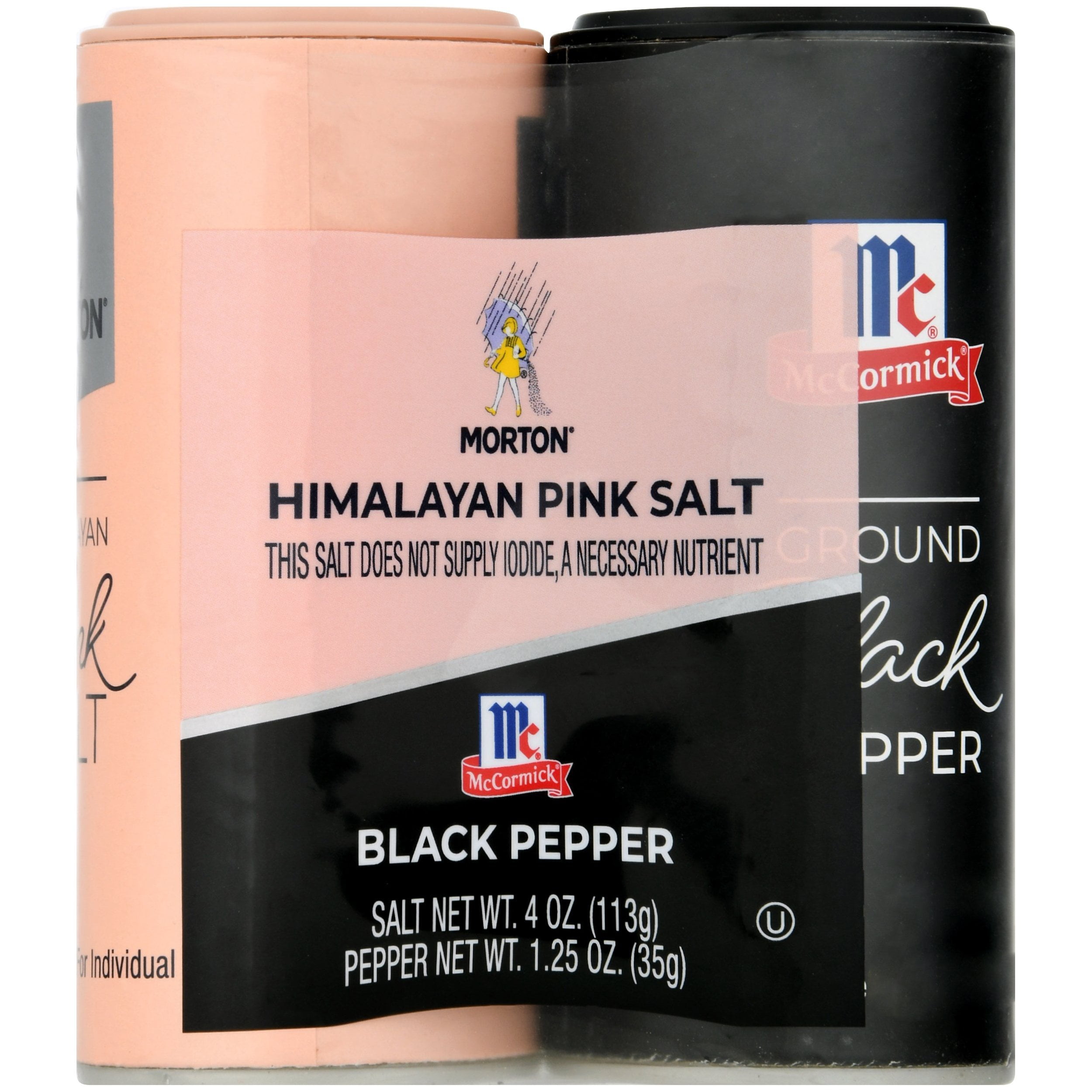 Morton Himalayan Pink Salt & McCormick Pepper Shakers - 5.25 oz ...
