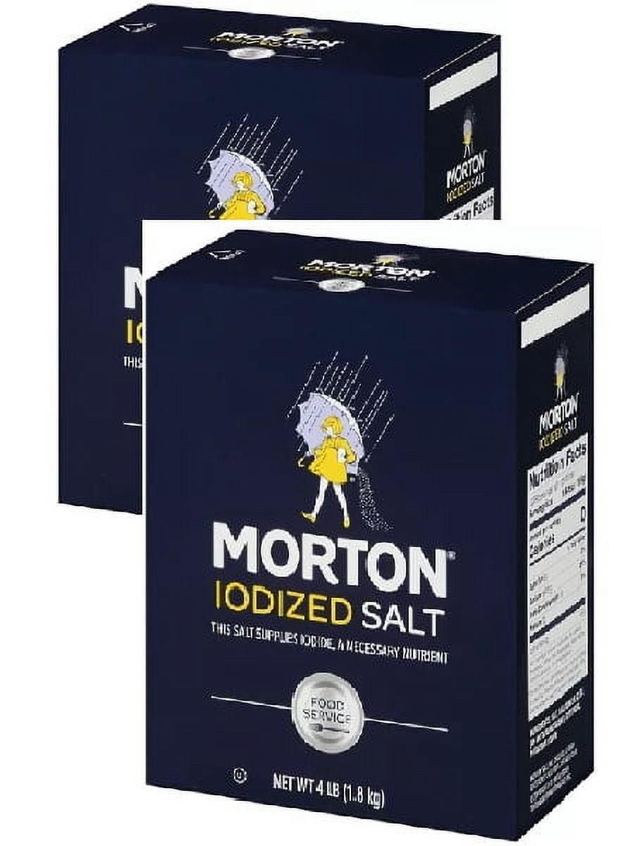 Morton Iodized Salt, 4lb, Pack of 2 - Shrunk Wrapped and Packaged ...