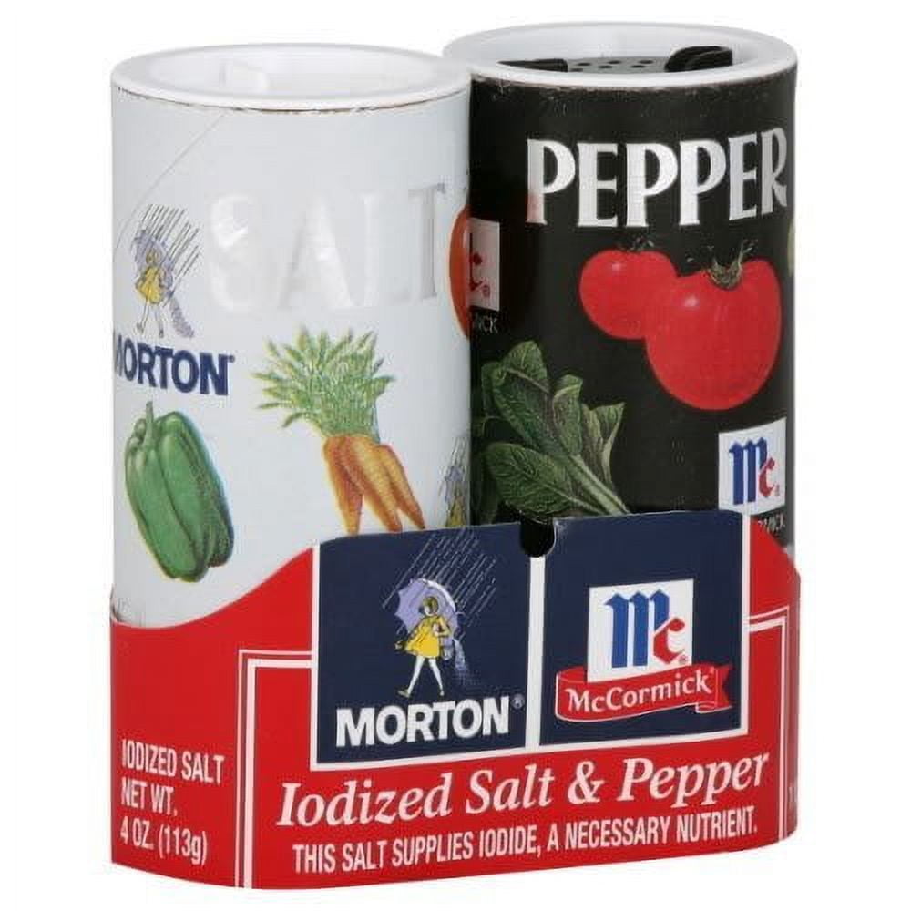 Morton, Iodized Salt & Pepper Shaker Duo Pack, 5.5oz Package (Pack of 6 ...