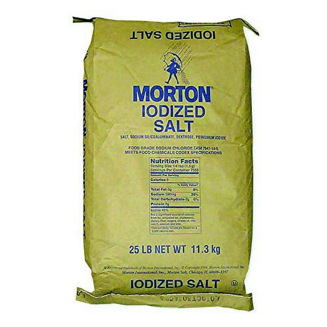 Large 25lb Bag of Morton Iodized Table Salt - Walmart.com