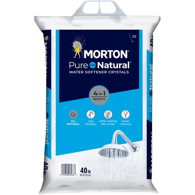Morton Salt Pure and Natural Water Softener Crystals, 40 lb Bag ...