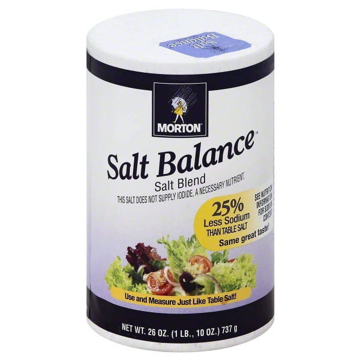 Morton Salt Balance 25% Less Sodium Than Table Salt Salt Blend 26 Oz ...
