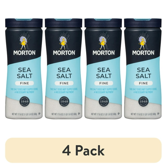 (4 pack) Morton Salt Fine Sea Salt – Fast Dissolving for Marinades ...