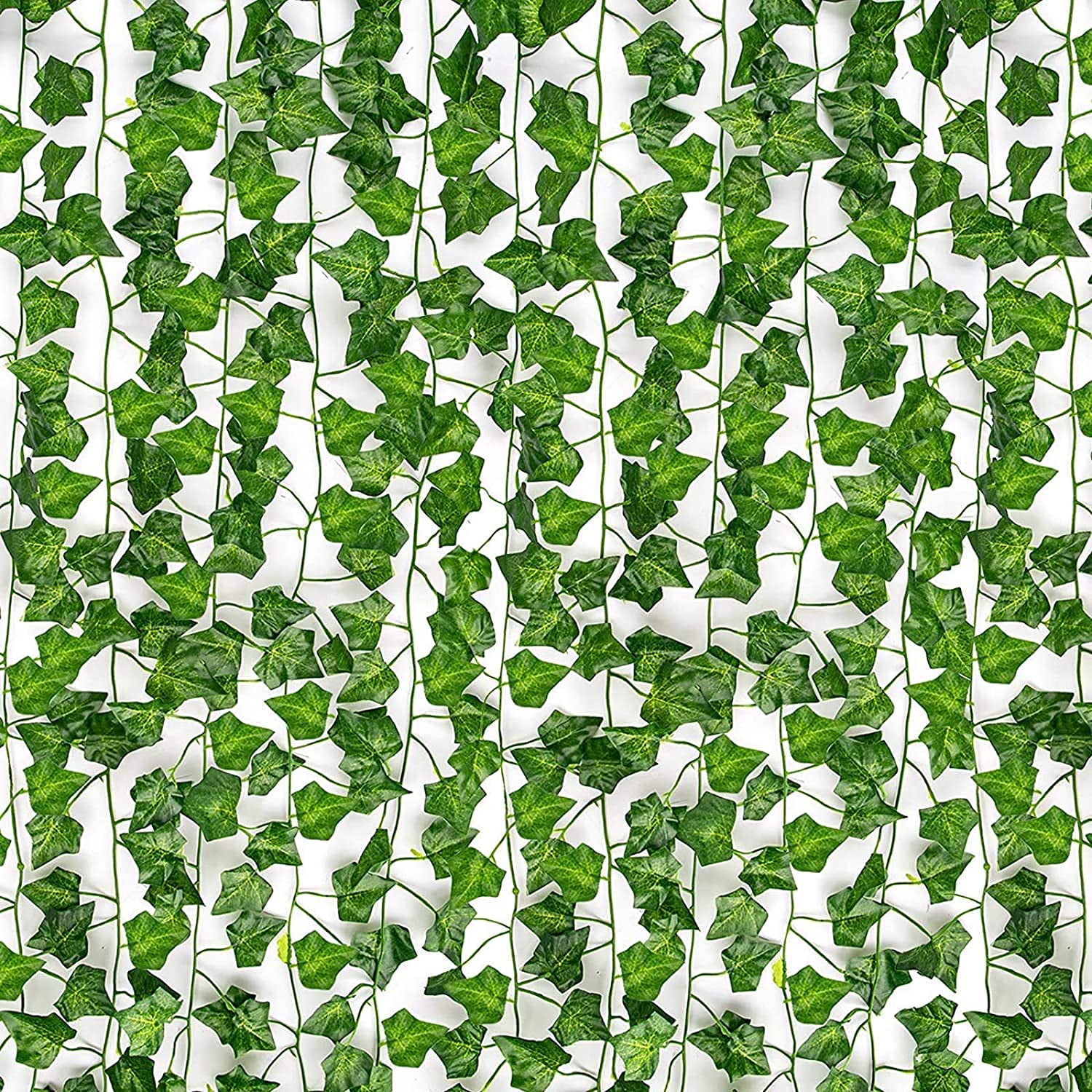 Morttic 12 Pack Fake Ivy Garland Fake Vines Artificial Ivy, Fake Leaves ...