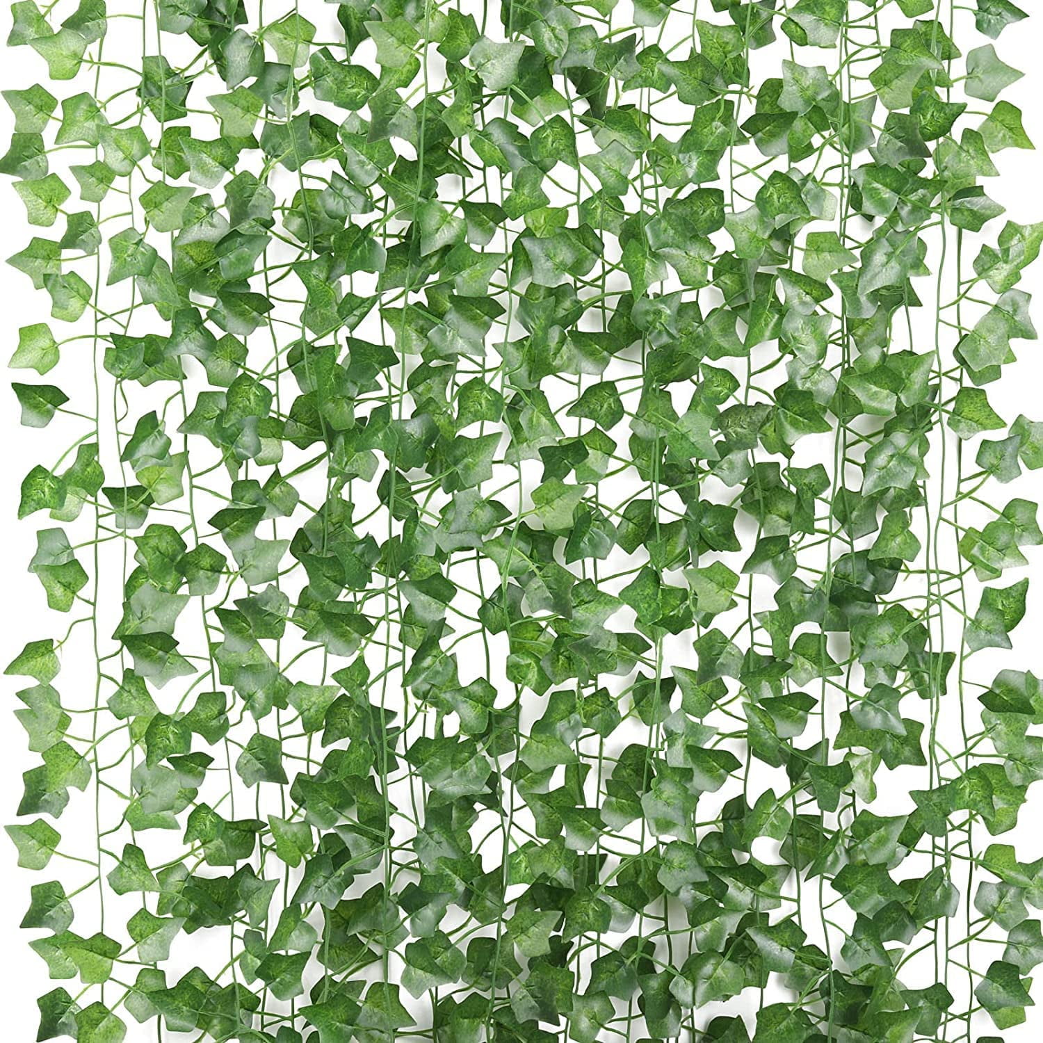 Morttic 12 Strands Fake Ivy Garlands Leaves Artificial Vines Faux Green ...