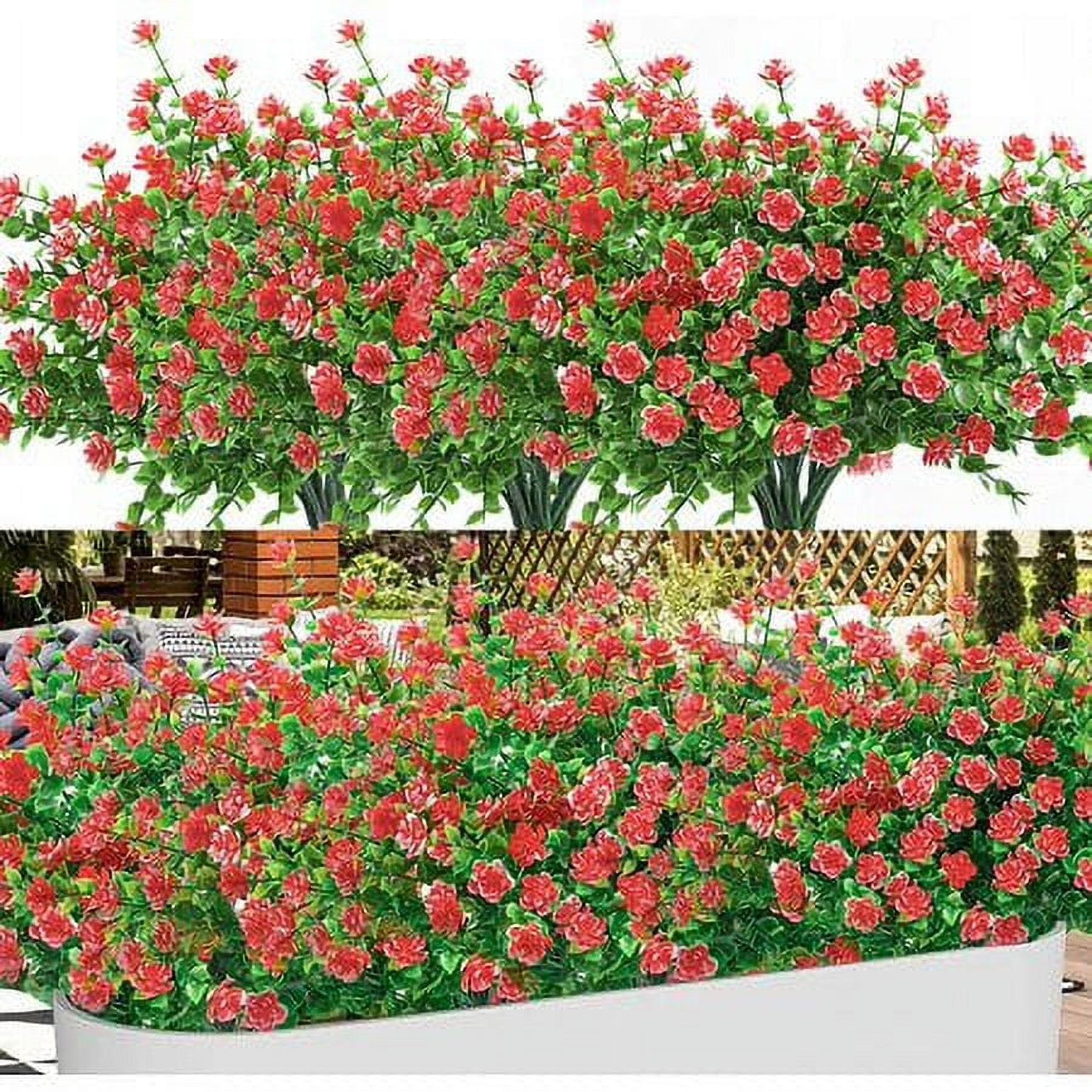 Morttic 12PACK Outdoor Artificial Flowers UV Resistant Fake Plants Faux ...
