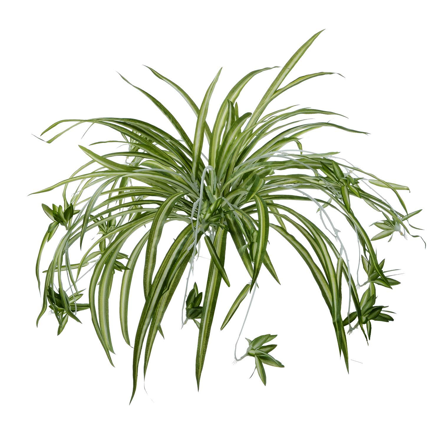 Morttic 2 Pack Artificial Flowers Spider Plants Fake Silk Plant Faux Greenery Artificial Plants ...