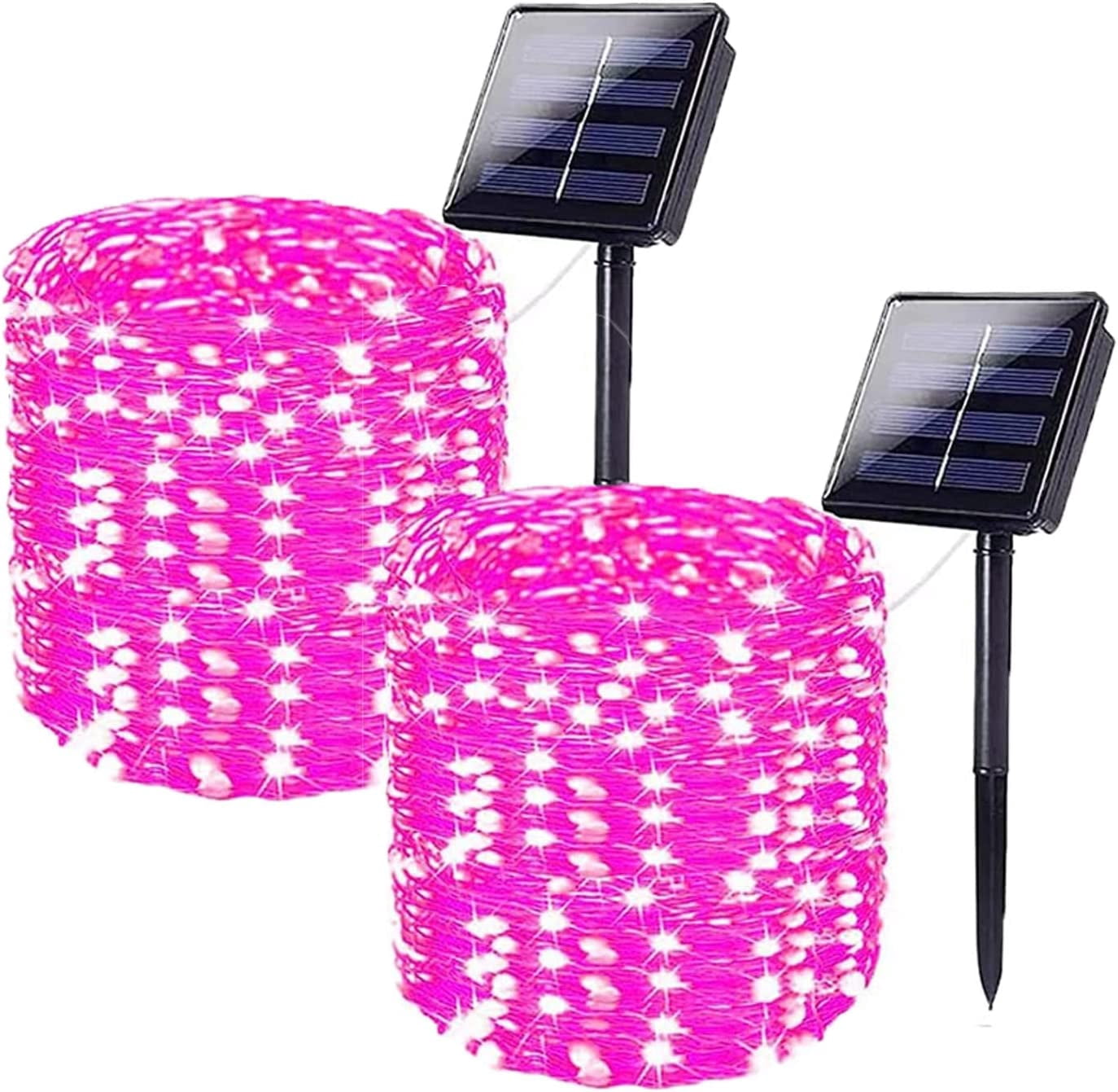 Morttic 2-Pack Each 66FT 200 LED Solar String Lights, Extra-Bright ...
