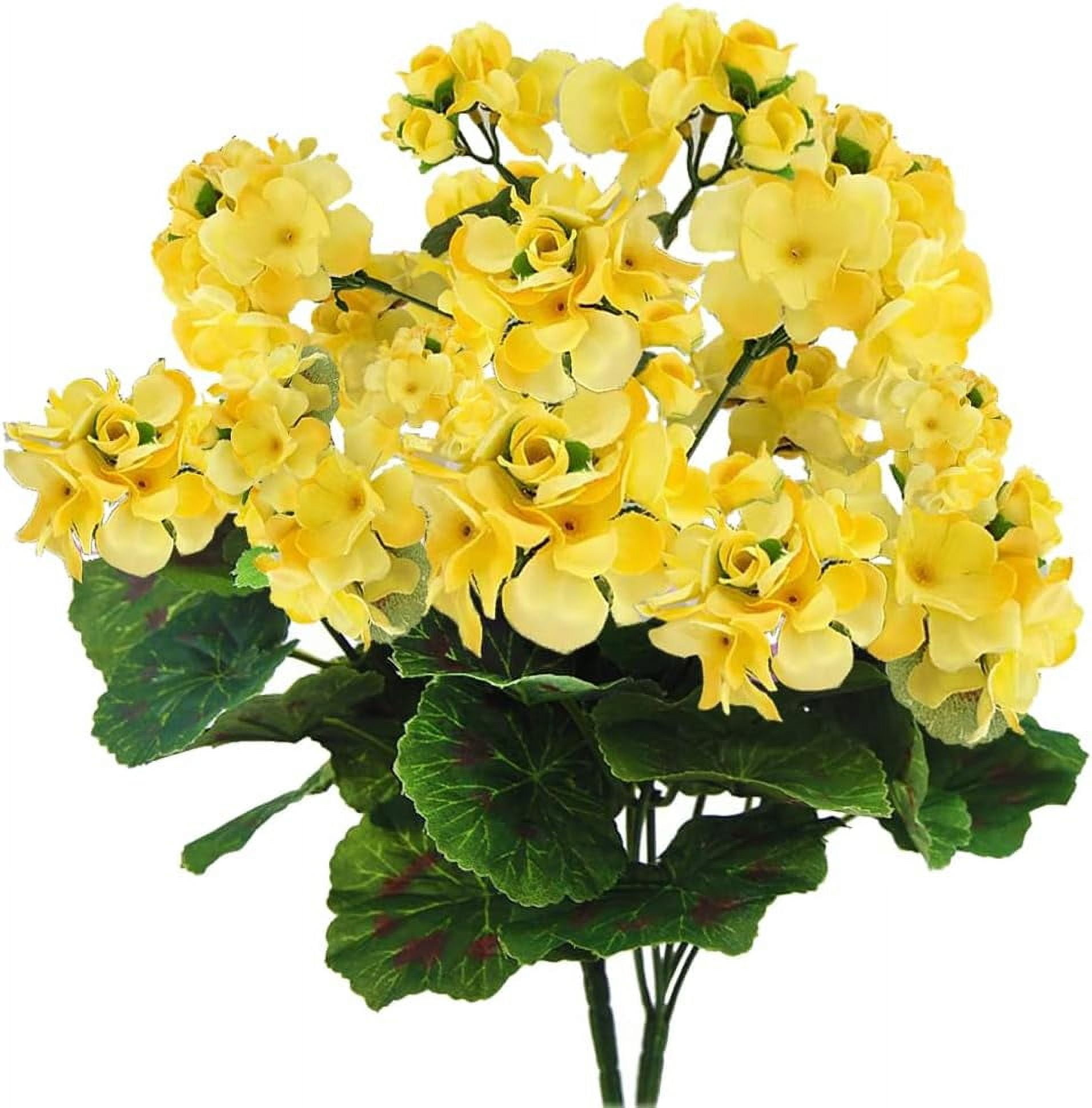Morttic 2PCS Artificial Geraniums Silk Flowers Outdoor Artificial ...