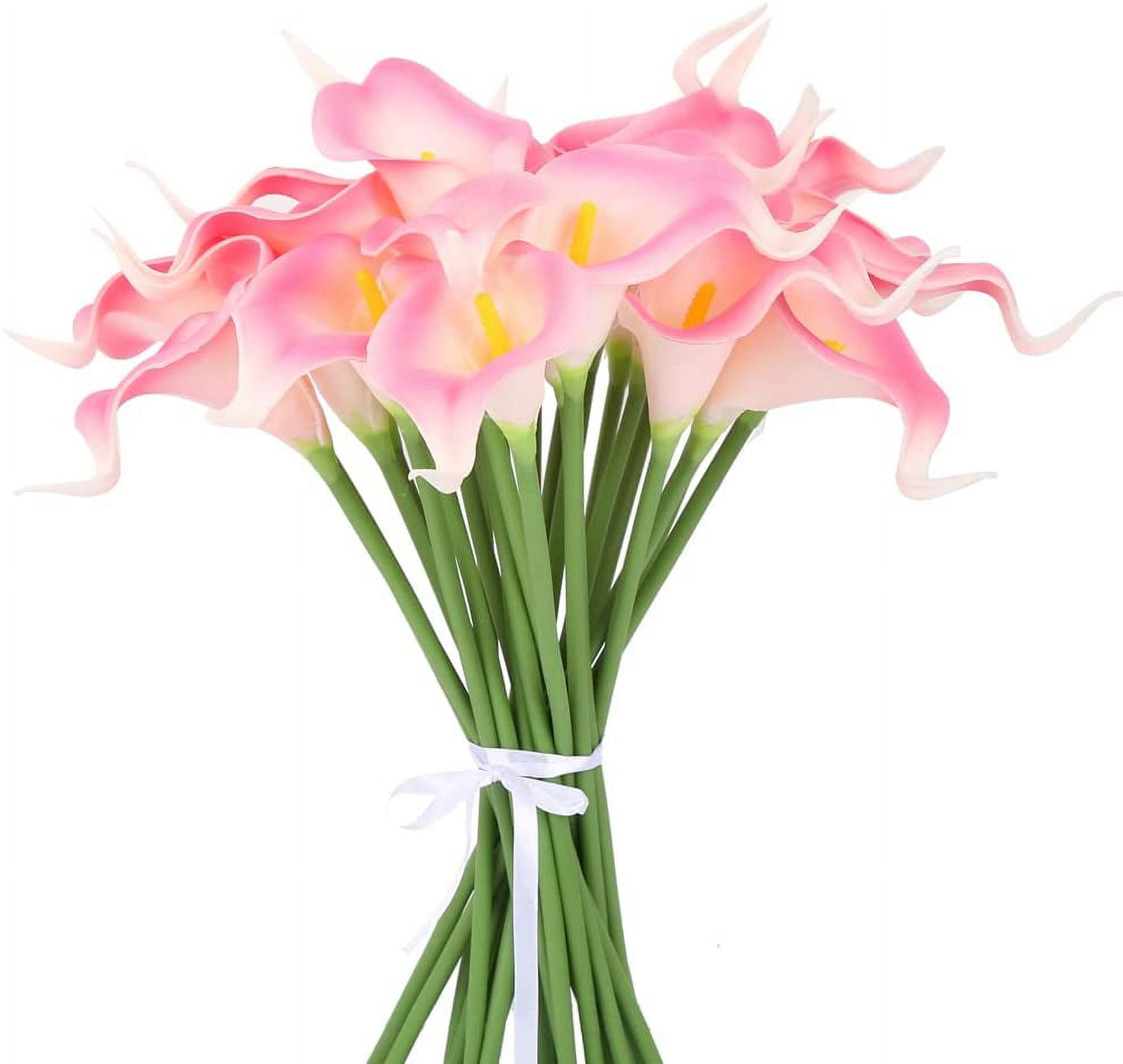 Morttic 24PCS Artificial Flowers Fake Calla Lily Flowers Real Touch ...