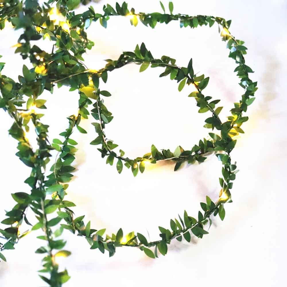 Morttic 2M/5M/10M Tiny Green Leaf Copper Wire Led String Lights DIY ...