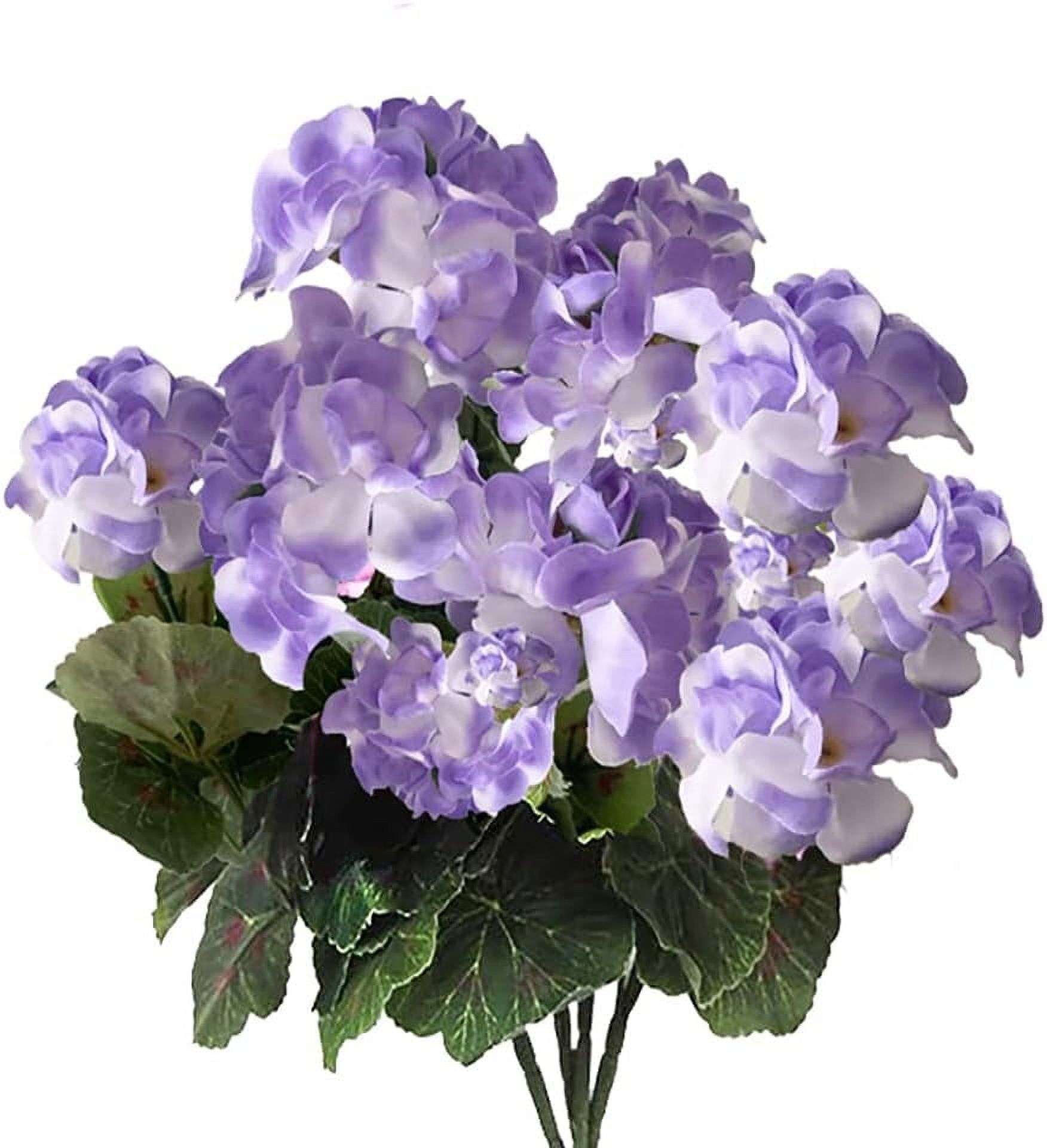 Morttic 2PCS Artificial Geraniums Faux Flowers Light Purple Geraniums ...