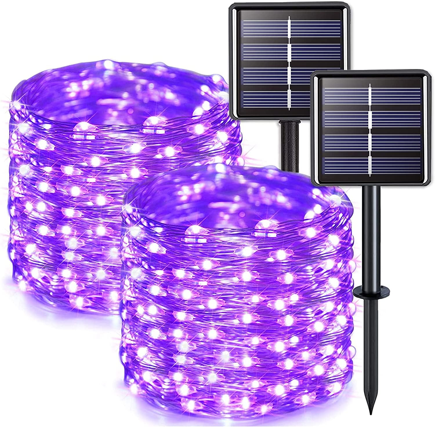 Morttic 2Pack 33ft Solar String Lights , 100 LED Fairy Lights Outdoor ...