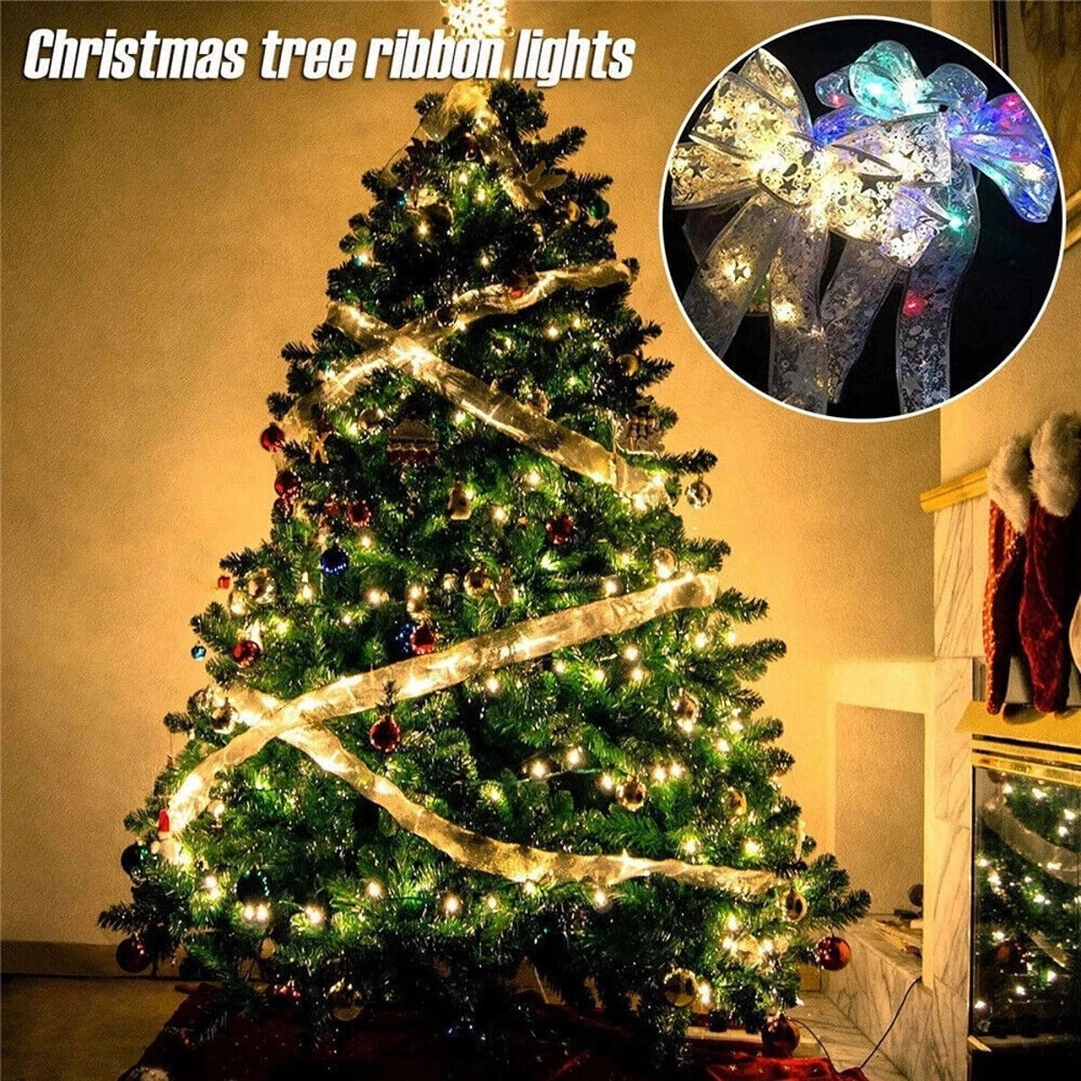 Morttic 3.28ft Shining Ribbon Fairy Lights LED Christmas Lights ...