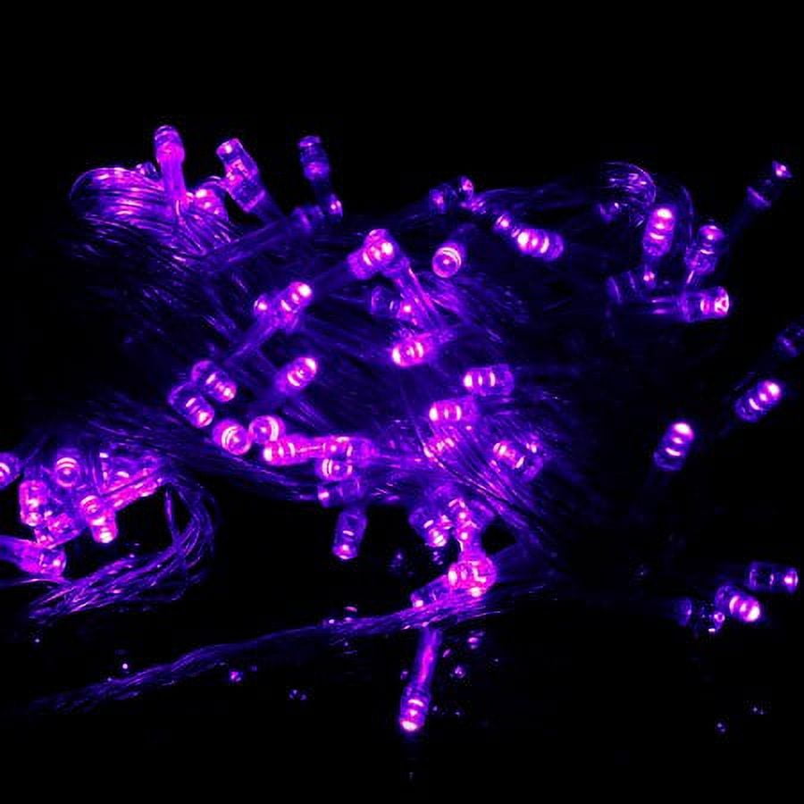 Morttic 33ft 100 LED White Christmas Lights, 8 Modes Plug-in Clear Wire ...