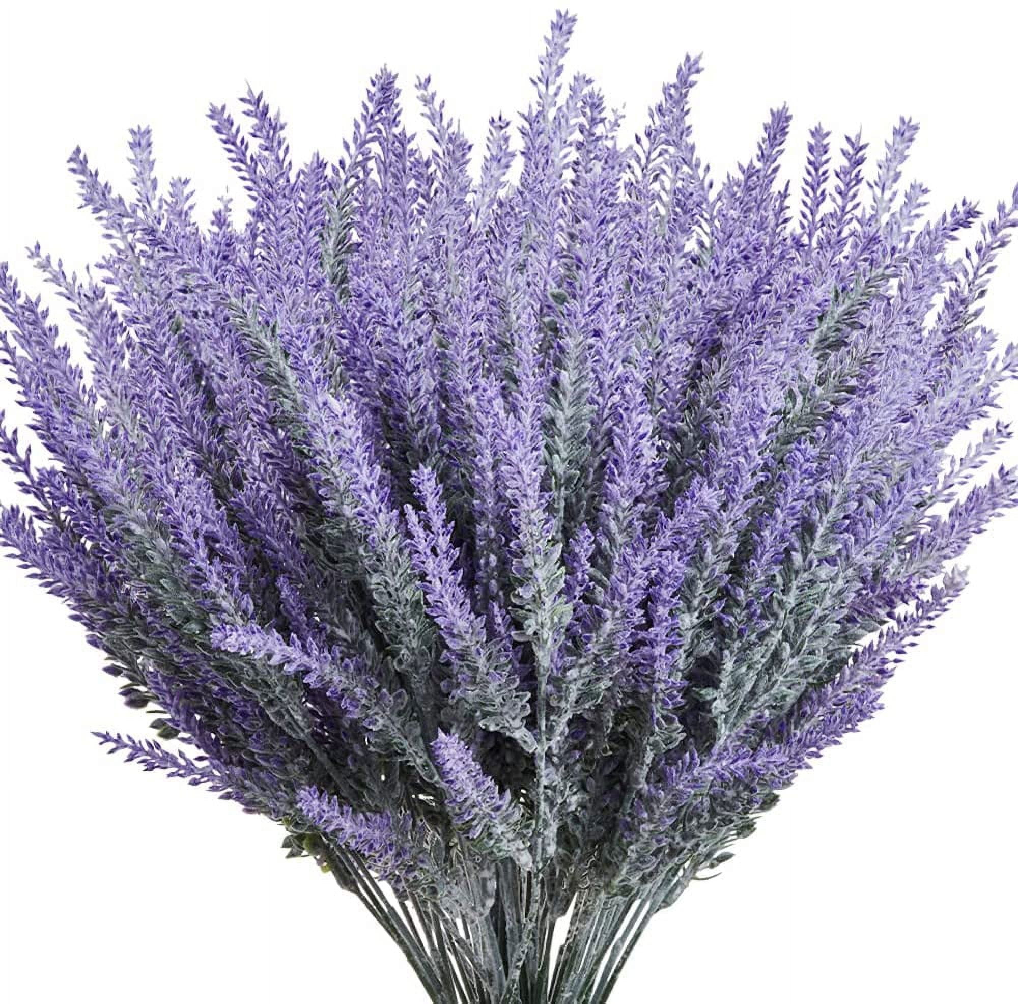 Morttic Faux Plastic Artificial Lavender Flowers, 4 Long Bundles for ...