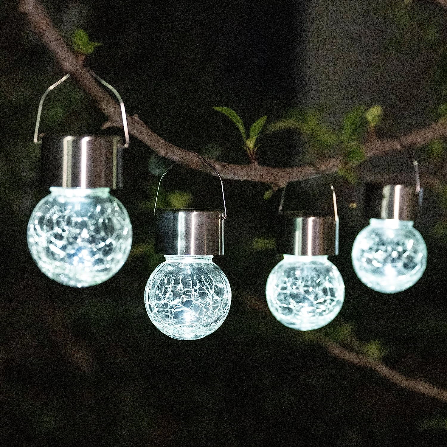 Morttic 4 Pack Solar Outdoor Lights, Solar Hanging Lights for Christmas ...