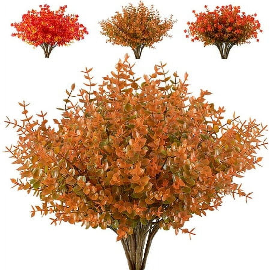 Morttic 6 Bundles UV Resistant Artificial Fall Flowers, Outdoor ...