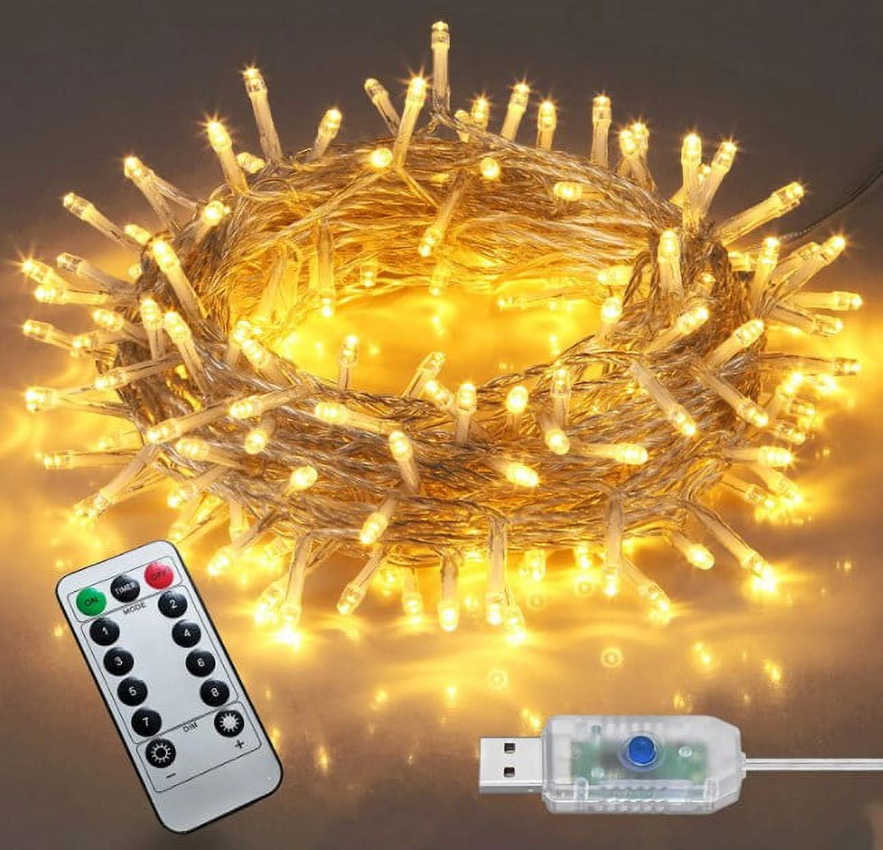 Morttic 60LED 20Ft Christmas Lights ,Plug in USB Twinkle lights 8 Modes ...
