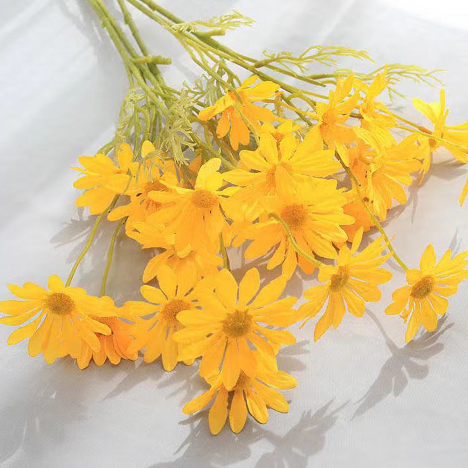 Morttic 6Pcs Artificial Daisies Flowers Yellow Fake Silk Daisy Flowers ...