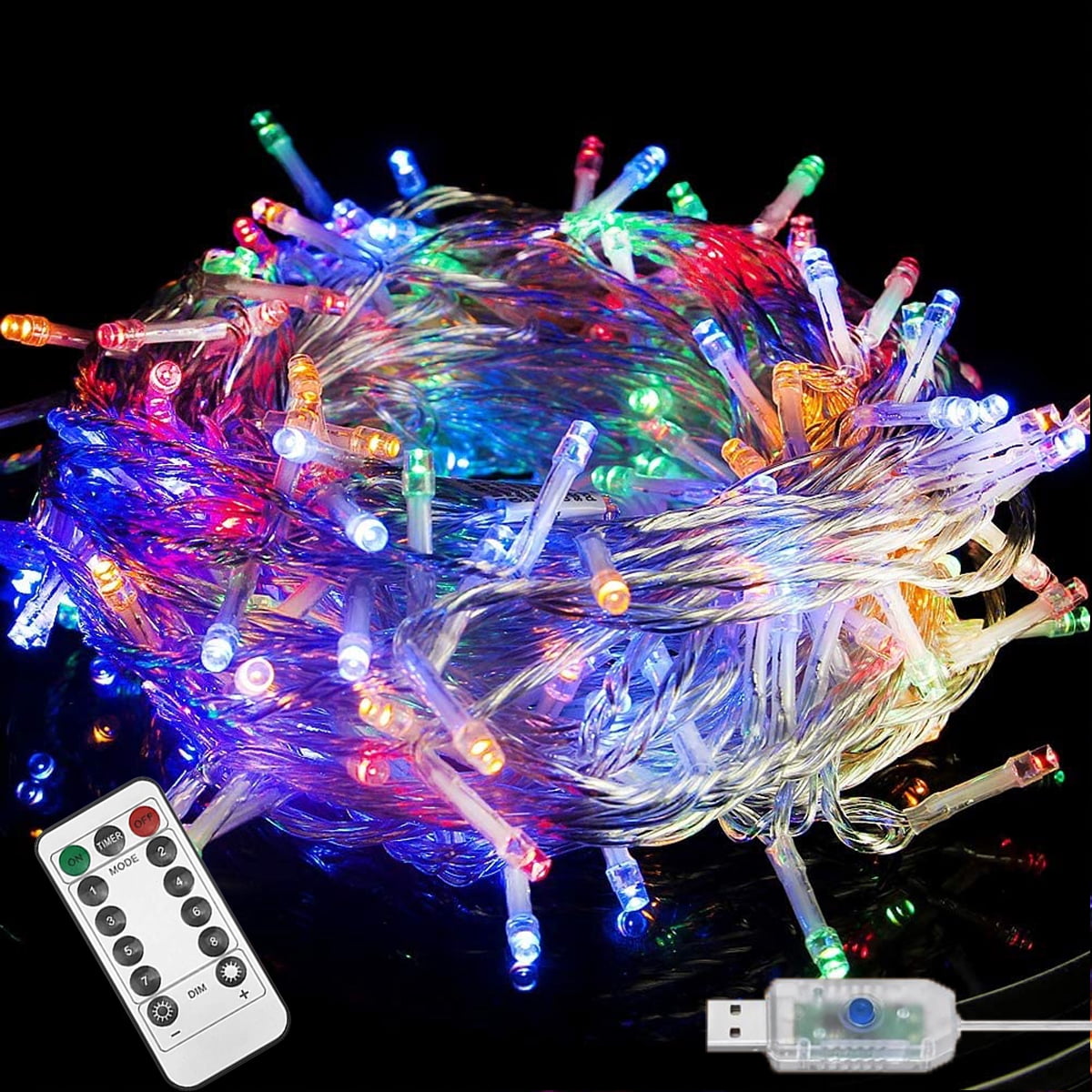 Morttic 80LED 33Ft Christmas Lights ,Plug in USB Twinkle lights 8 Modes ...