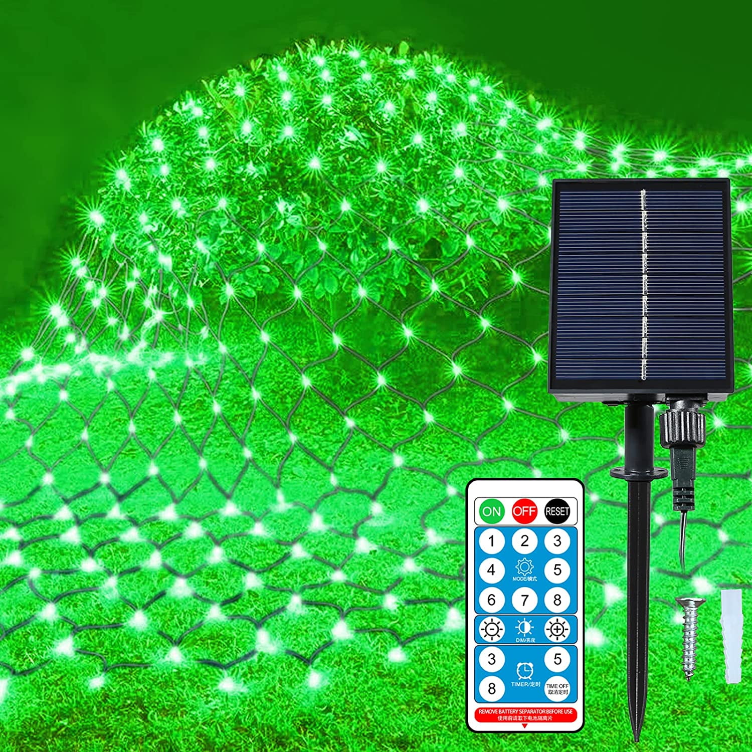 Morttic Solar Net Lights, 192 LED, 9.8ft X 6.6ft, Outdoor Indoor ...
