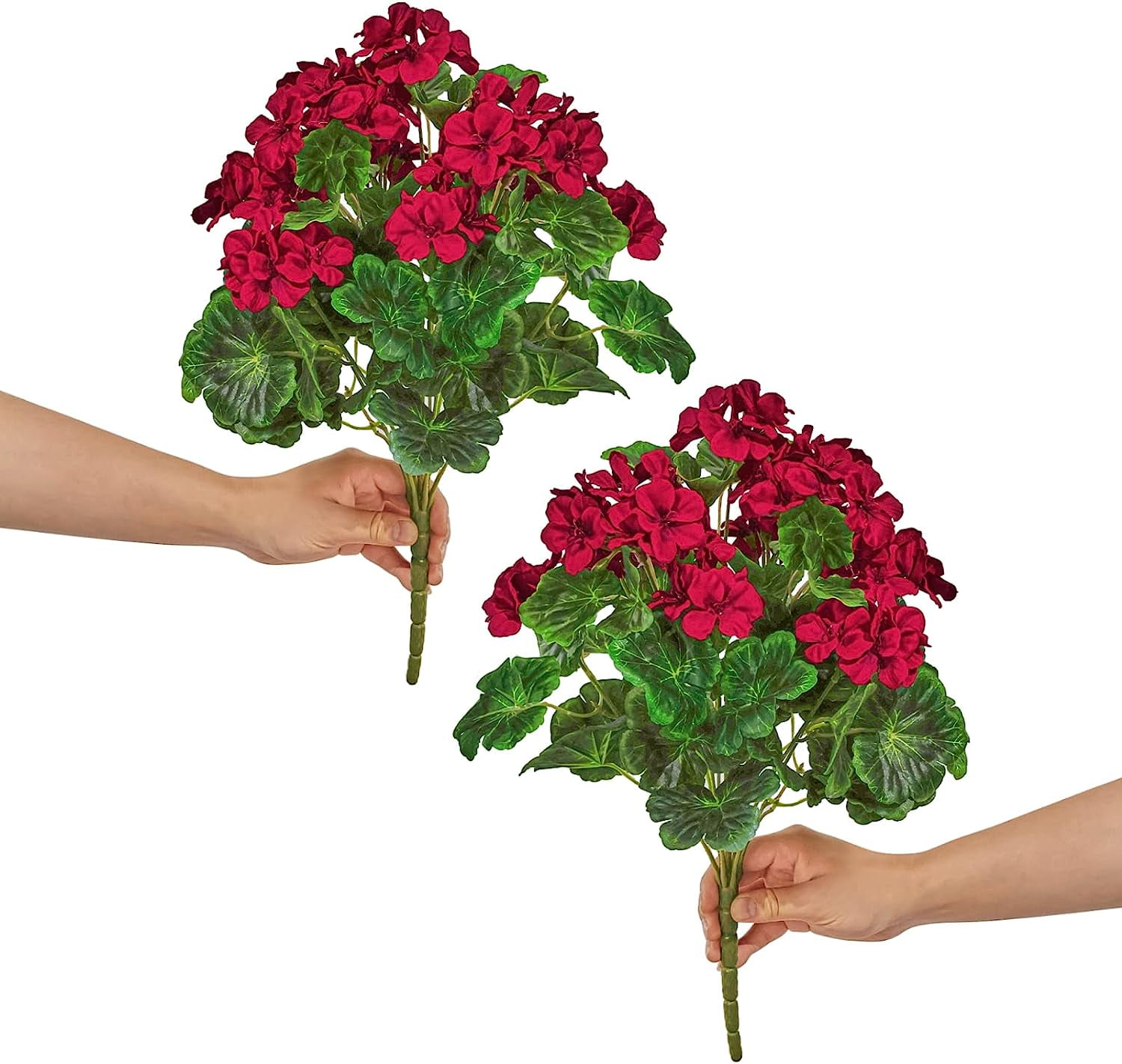 Morttic Artificial Flowers Outdoor-19.6in Geranium UV Resistant ...