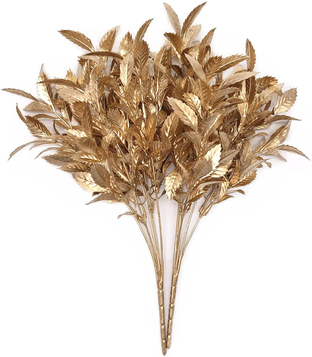 Morttic Artificial Plants Golden Leaf, for Christmas Plastic Fake Plant ...
