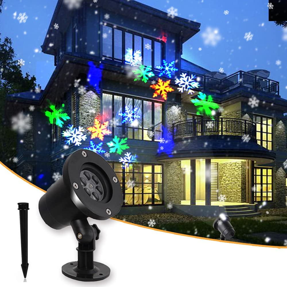 Morttic Christmas Snowflake Projector Lights Outdoor, Moving Snowfall ...