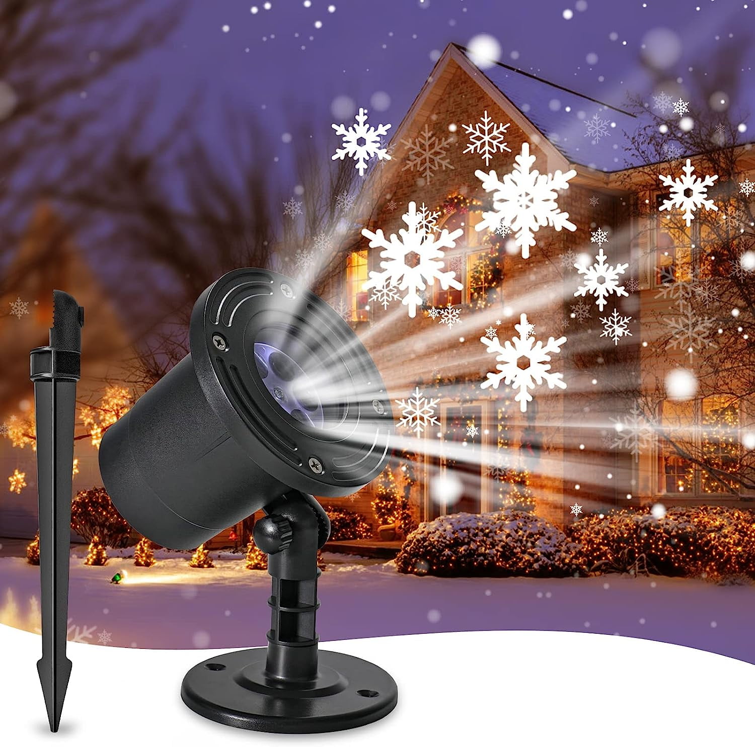 Morttic Christmas Snowflake Projector Lights, Snowfall Projection ...