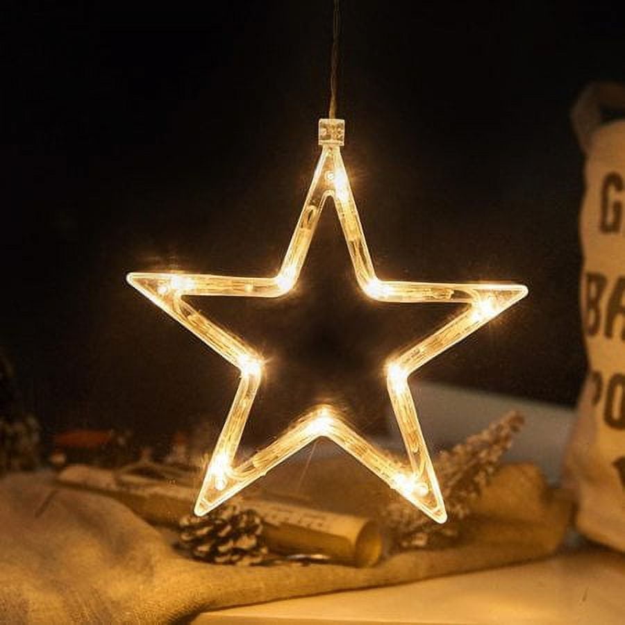 Morttic Christmas Window Light Decoration, Battery Powered Backdrop ...