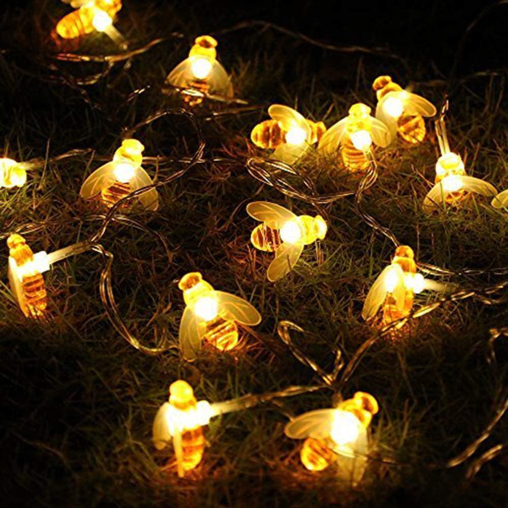 Morttic Honeybee Fairy String Lights, 10Ft 20 LED Honeybee Battery ...