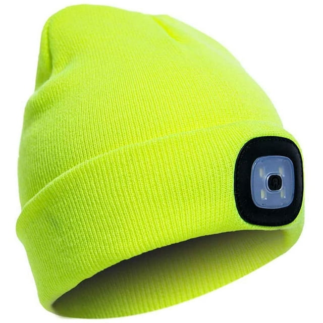 Morttic LED Beanie Hat with Light, USB Rechargeable 4 LED Headlamp Cap ...