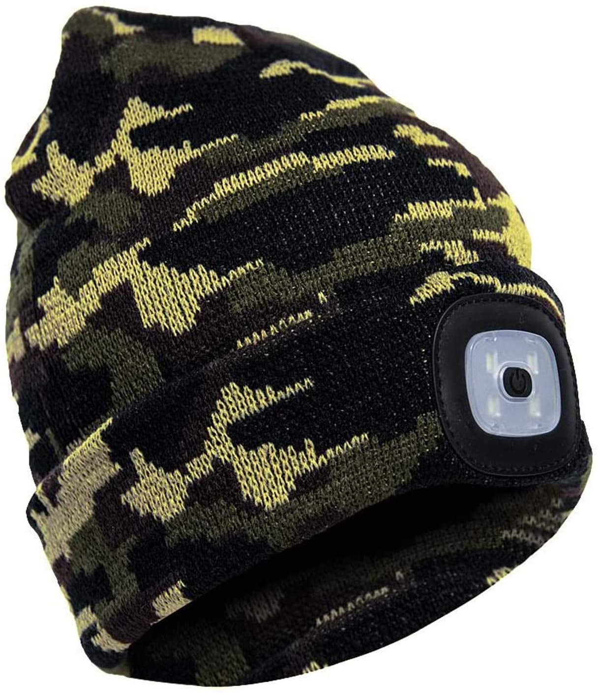 Morttic LED Beanie Hat with Light, USB Rechargeable 4 LED Headlamp Cap ...