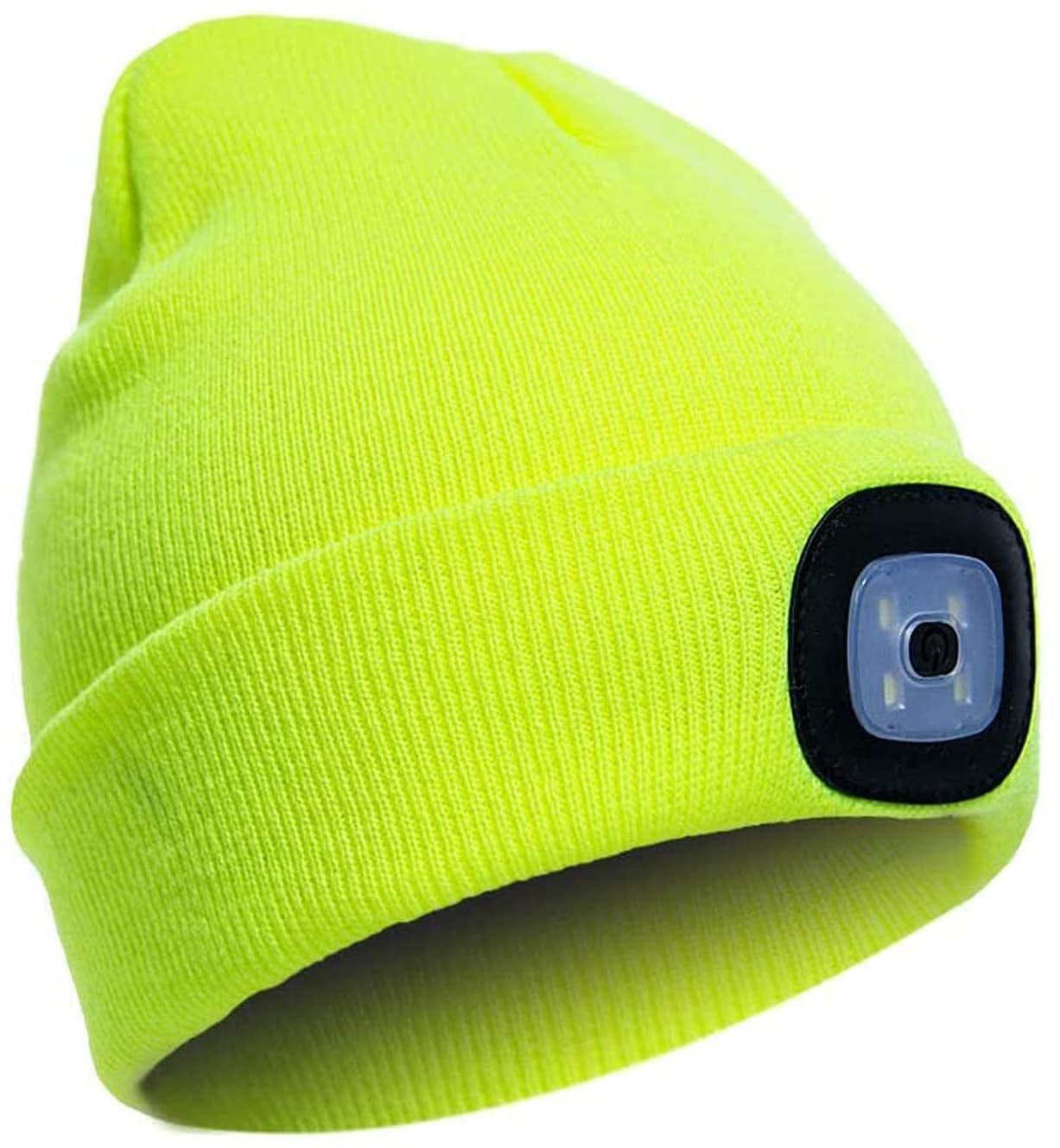 Morttic LED Beanie Hat with Light, USB Rechargeable 4 LED Headlamp Cap ...