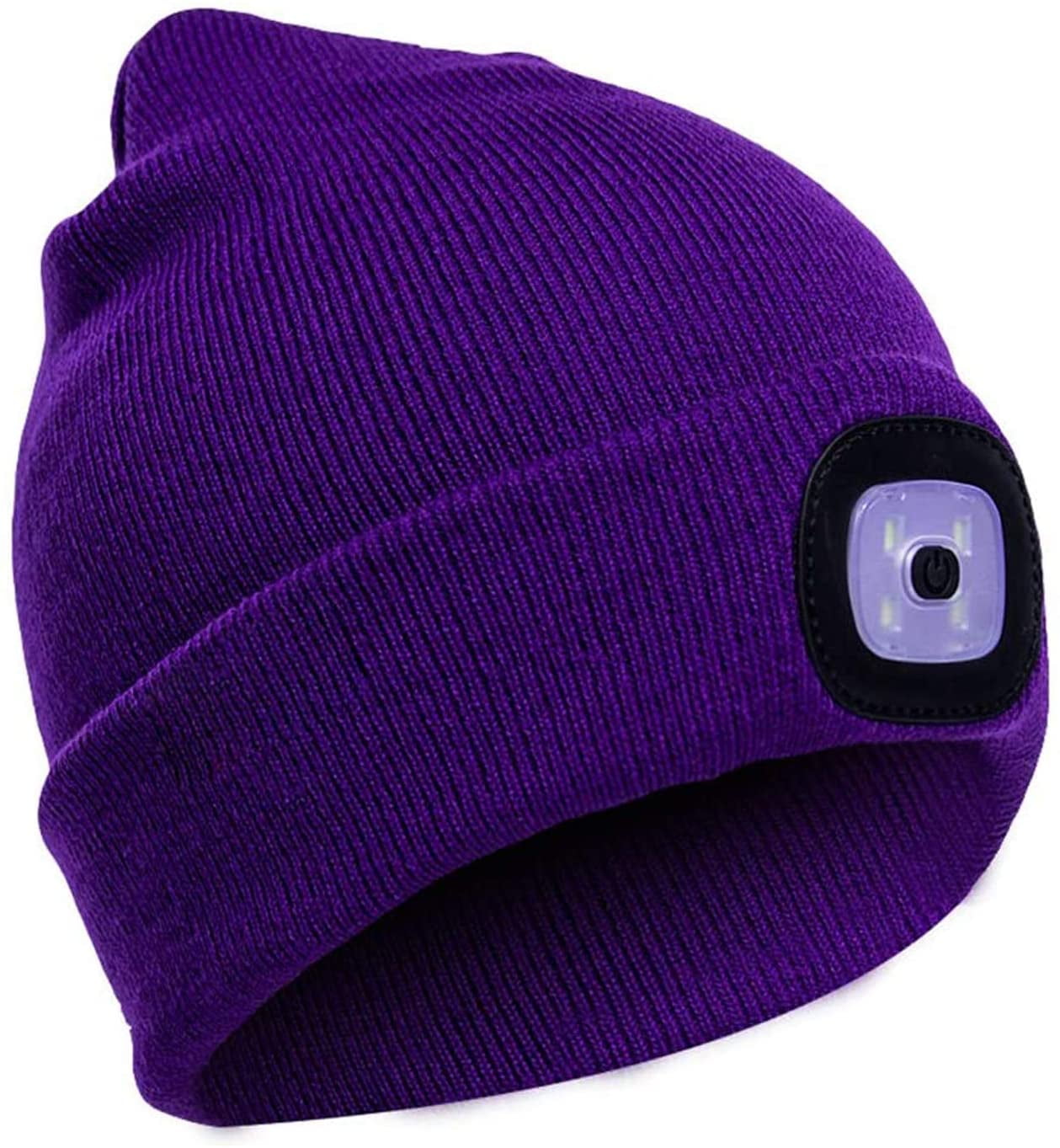 Morttic LED Beanie Hat with Light, USB Rechargeable 4 LED Headlamp Cap ...